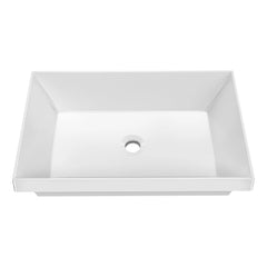 Whitehaus Rectangular Semi-Recessed Basin with Center Drain Location ...