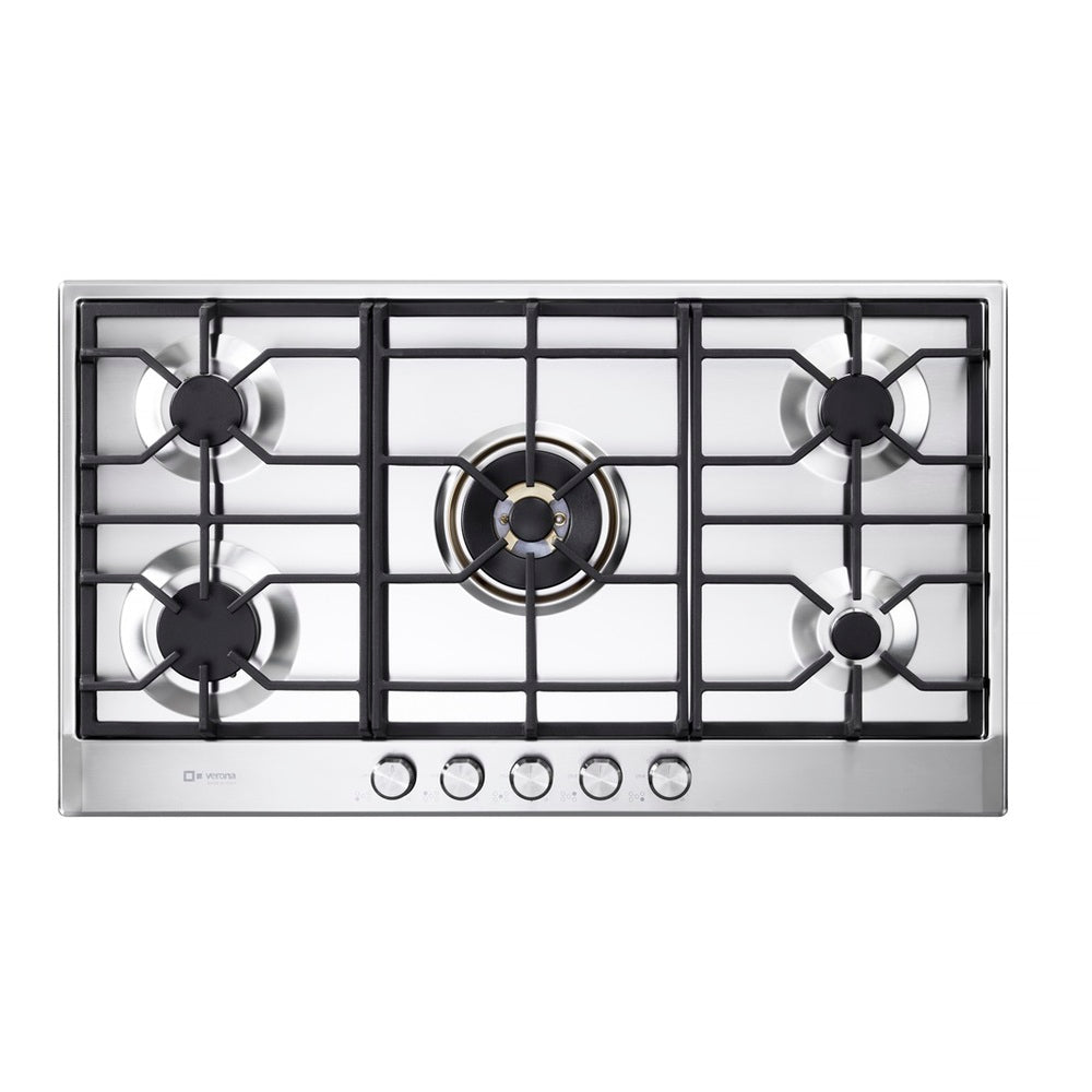 Verona 36 inch Italian-Made Gas Cooktop with 5 Brass Burners and Conti ...