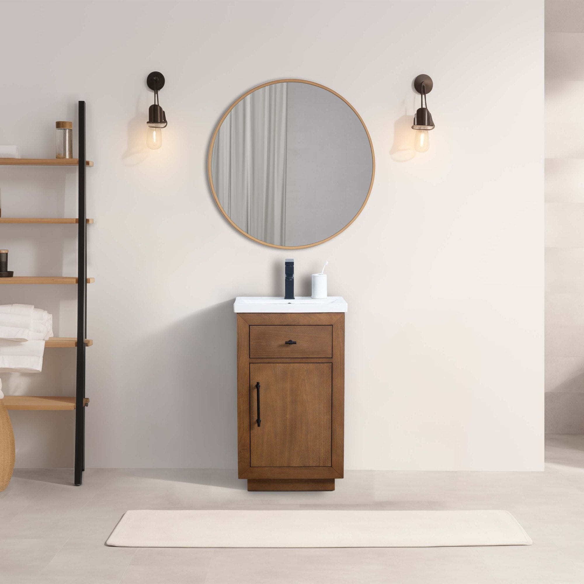 Vanity Art 20” Single-Door Bathroom Vanity Cabinet with Undermount Sin ...