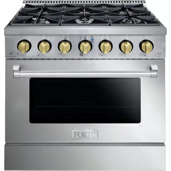 Forte 36" Freestanding All Gas Range - 6 Sealed Italian Made Burners ...