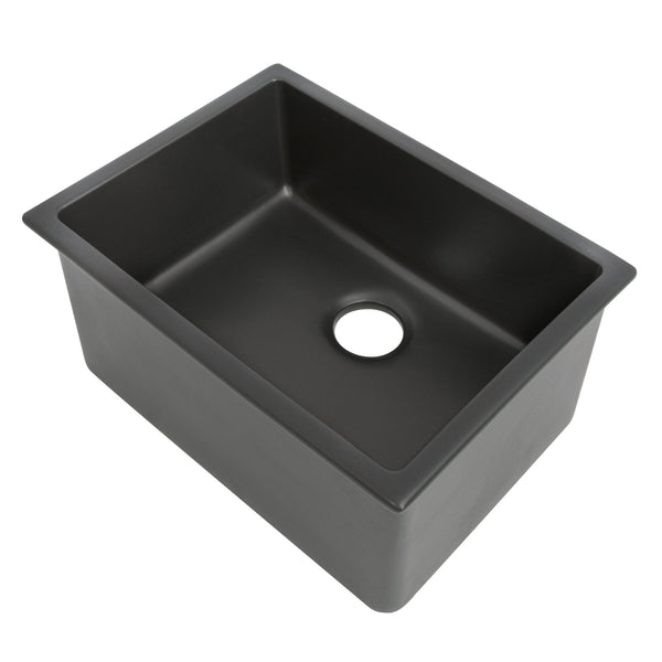 ZLINE 24 in. Rome Dual Mount Single Bowl Fireclay Kitchen Sink with Bo ...